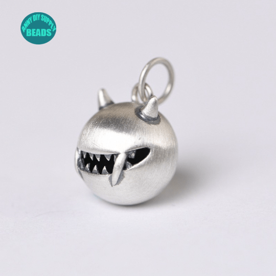 1PC Sterling Silver Ball Pendant,Evil Ball Pendant,Devil Tooth Pendant ...
